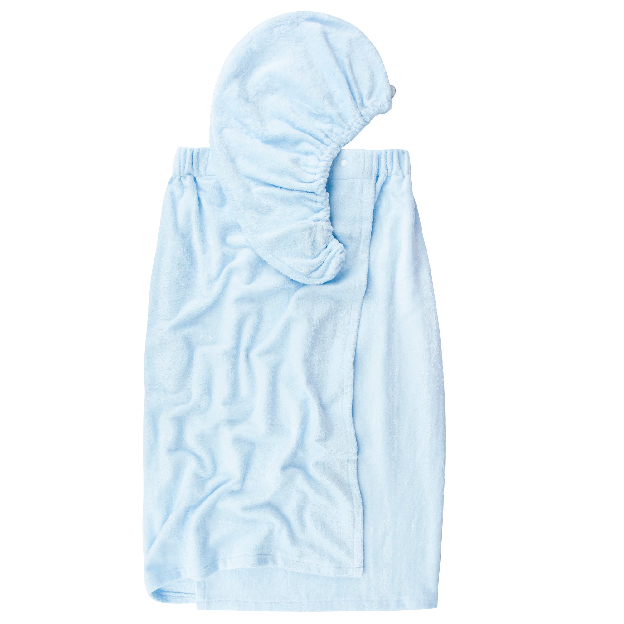 Extra Plush Bath Wrap + Hair Turban Set - Blue – The Everplush Company